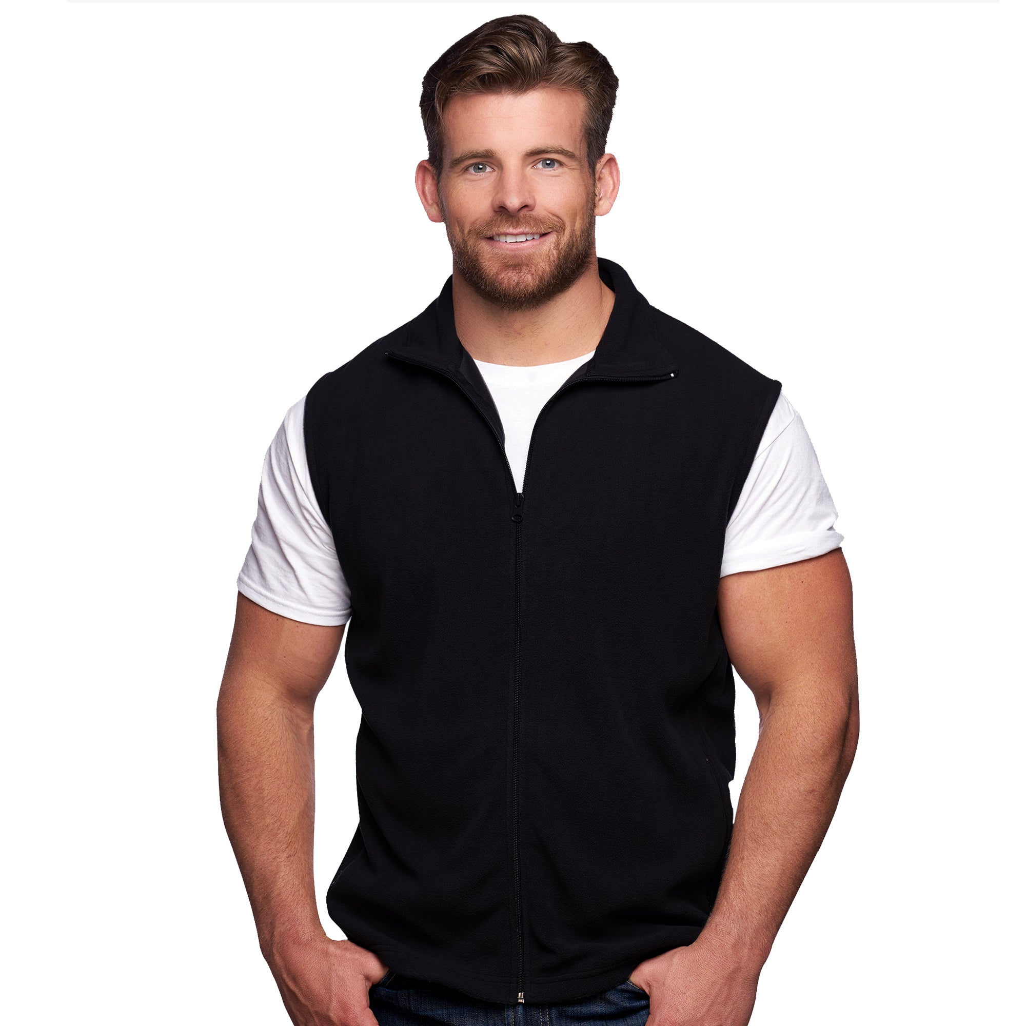 MENS FULL ZIP MICRO FLEECE VEST - S3310 | Burnside Sierra Pacific Apparel